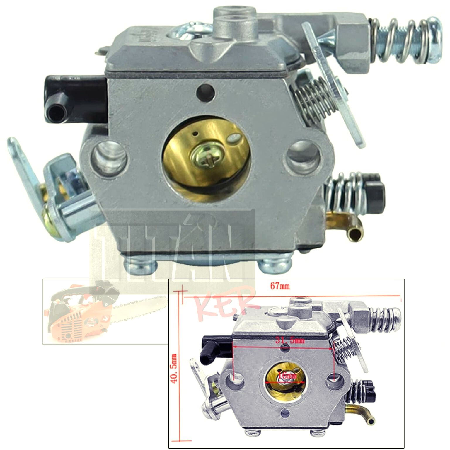 Gallyazó láncfűrész Karburátor Egykezes Láncfűrész Karburátor 25cm3 10-12010 - TITÁNKER